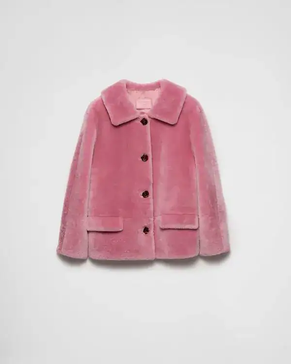 ベリーナ　M ピンク Prada Shearling Jacket - Begonia Pink | Editorialist
